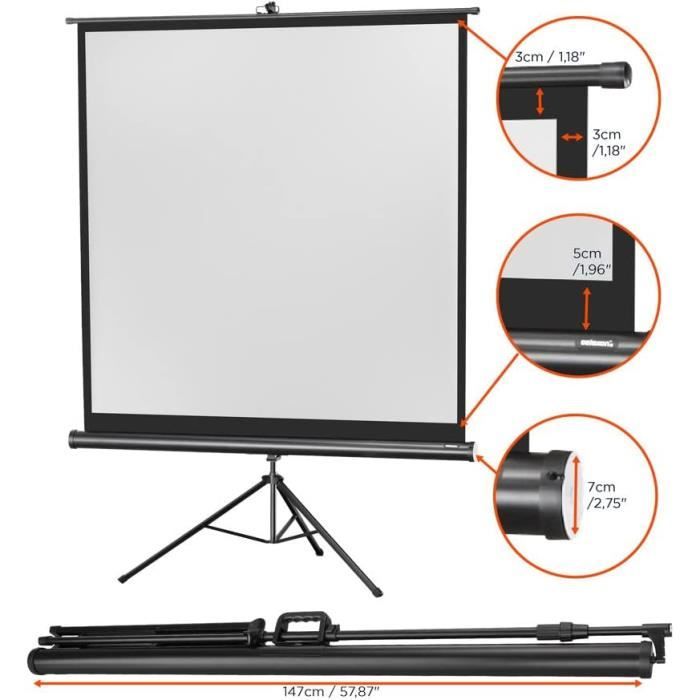 Ecran De Projection Mobile Sur Pied - Portable Avec Support Pré ...