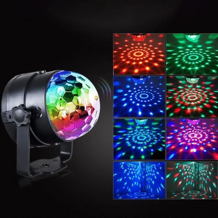 Boule disco rotative contrôlée par la musique avec 3 lumières de ...