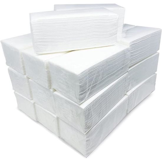 Essuie-mains pliage en Z Lot de 3000 feuilles en papier essuie mains ...
