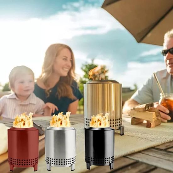 Mini brasero de table, foyer de table portable en acier inoxydable à ...