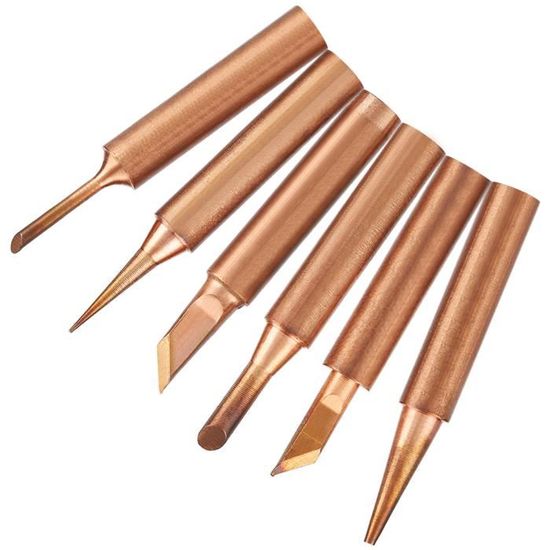 Pointe de fer 6pcs Panne à souder en cuivre plomb K SK 1C 3C B I Pour 936 stations de soudure ...