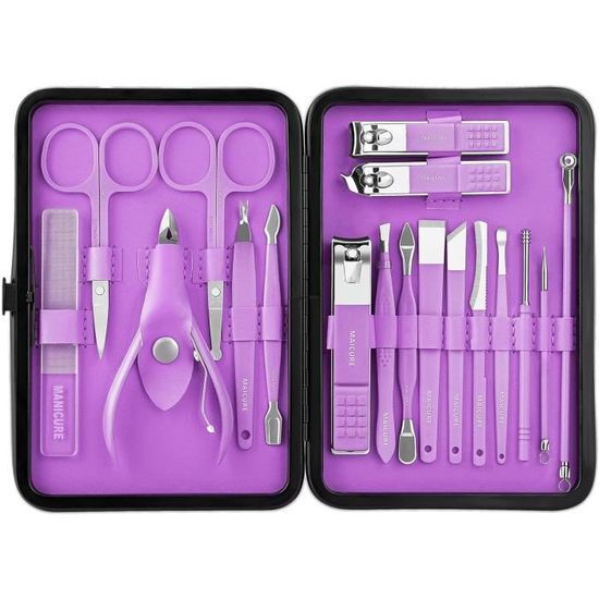 Kit Manucre Pedicure Coupe Ongle Professionnel Coupe Cuticule Acier ...