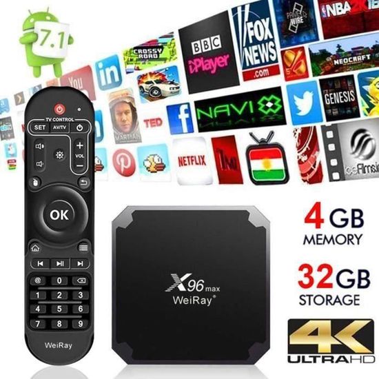 Cheap-Smart TV BOX 4GB32GB WEIRAY® X96 Max Android 71 S905W Quad Core ...