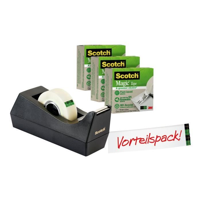 Distributeur avec ruban adhésif - Scotch - C38 + Magic 900 - 3 rouleaux ...