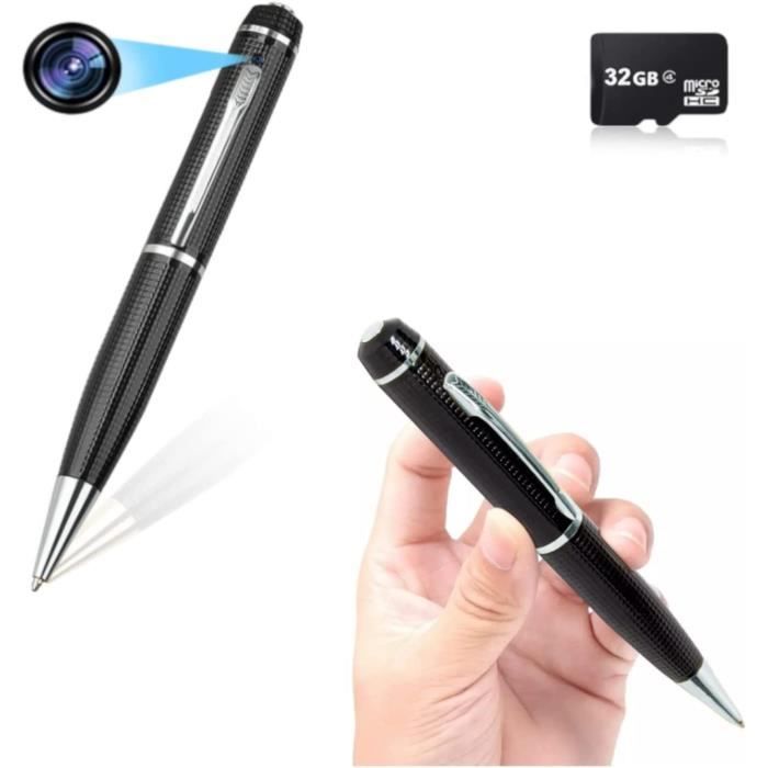 Stylo espion avec caméra dissimulée, mini enregistreur vocal espion ...