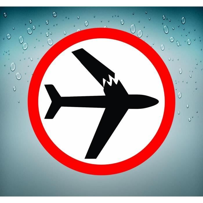 Autocollant sticker avion aviation warning crash - Cdiscount Maison