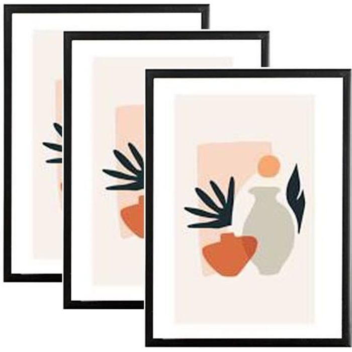 Cadre photo Noir en résine format 15x21 cm - lot de 3 - Cdiscount Maison
