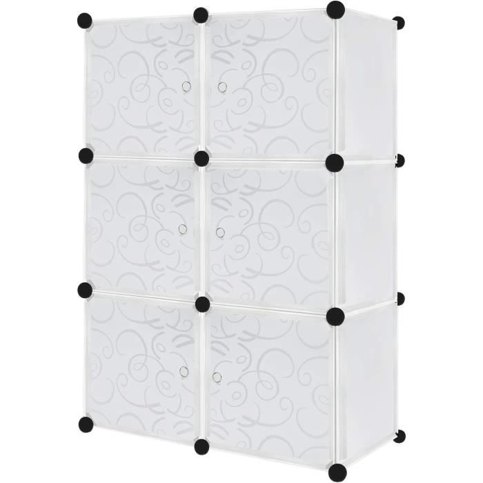 Garde-Robe Modulaire - AUFUN - Armoire Pliante Portable - 6 Cubes ...
