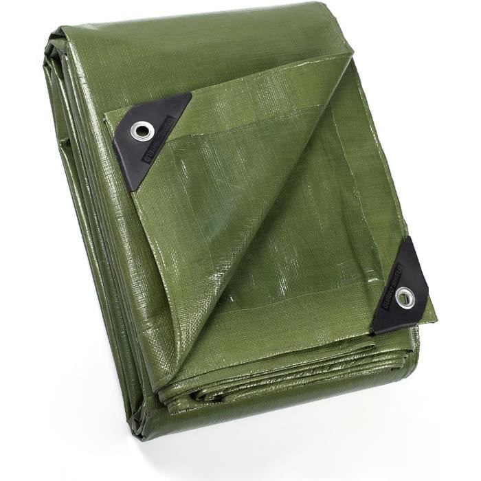 Bâche De Protection Bâche Imperméable Étanche 4X6M Vert 160G-M² ...