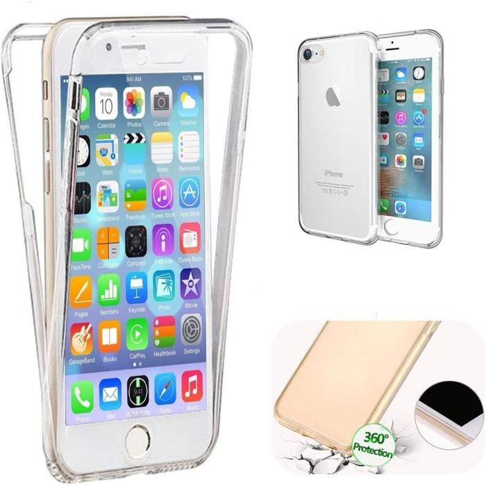 Coque 370 Degres iPhone 7 8 Avant Et Arrière Ultra Mince Transparente ...