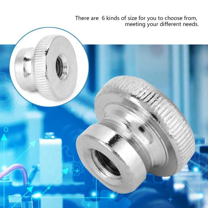 Cikonielf Écrou de poignée M3 M4 M5 M6 M8 M10 Acier au carbone nickelé ...