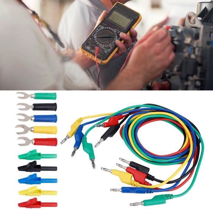 Kit de fils de test banane - CIKONIELF - 4 mm - Câbles robustes - Multi ...