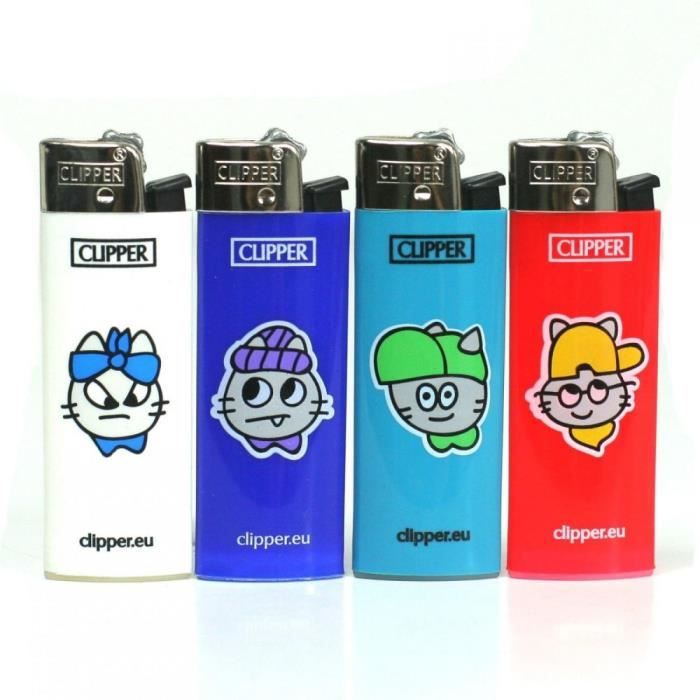CLIPPER - Lot de 4 Briquets Mini Clipper - Little Cat - 10524 ...