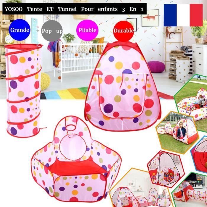 Tente de jeu en Exterieur/ Intérieur Playhouse +Tunnel +Piscine a Boule ...