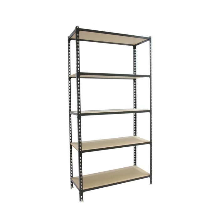 Etagère de rangement - SIMON RACK - Maderclick Plus 5/300 - Anthracite/Bois - 5 niveaux ...