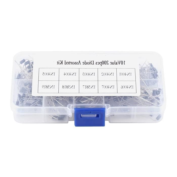 Diode,Diode Box Set 200, 200Pcs 10Values Rectifier Diode Assortment ...