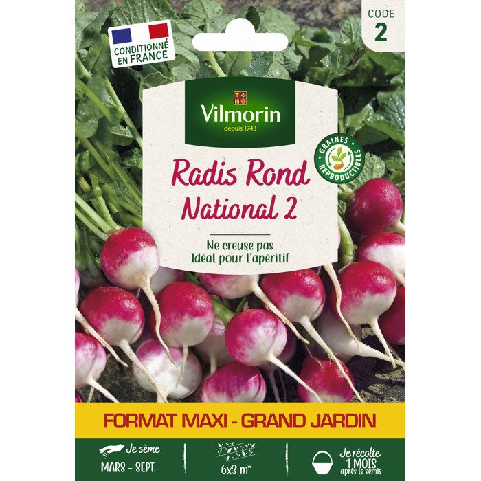 Graines - Vilmorin - Radis National 2 - Grand Modèle - Cdiscount Jardin