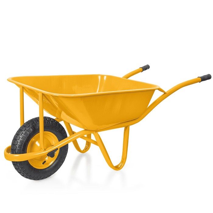 Brouette de chantier Acier Cuve carrée 80L Roues gonflées VITO ...