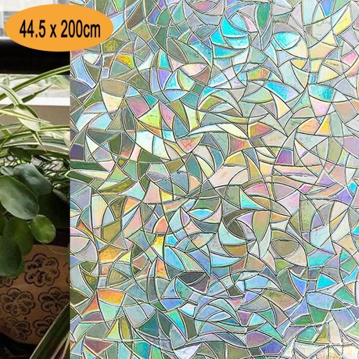 Film Electrostatique Vitre Effet Arc-en-Ciel 44,5x200cm Film Fenêtre Anti Regard Décoratif, Film ...