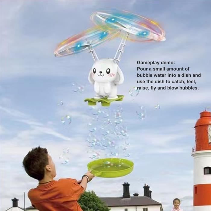 Bubble Blow Helicopter Toys USB rechargeable détection automatique ...