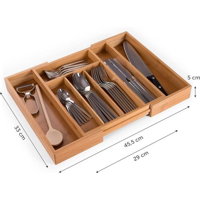 Range Couvert Bambou Extensible - Range Couverts Pour Tiroir Avec Jusqu ...