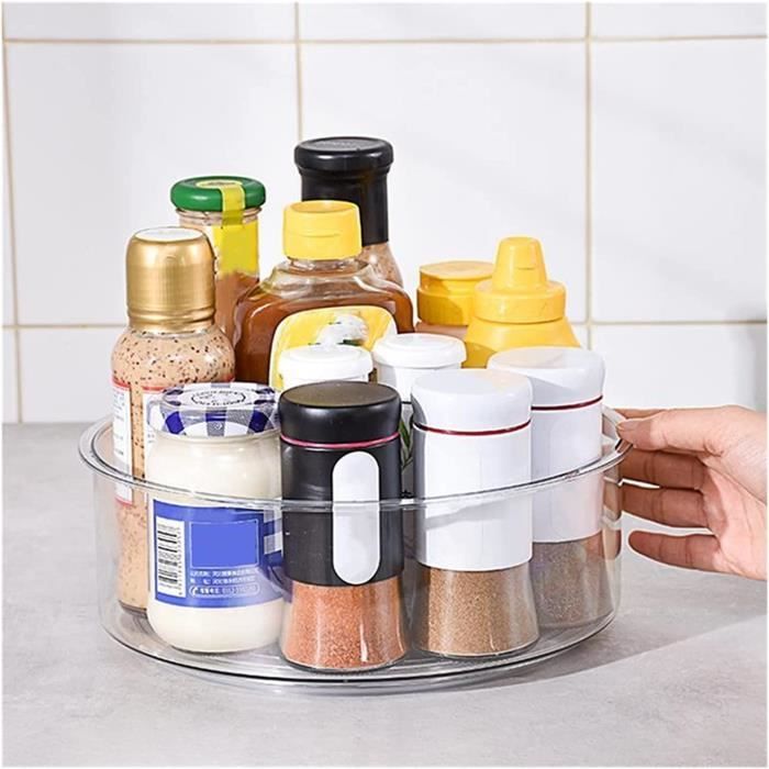 Plateau Rotatif Pratique Organisateur De Condiments Cuisine Étagère À ...