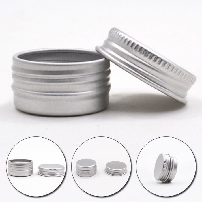 Boîte de rangement,Boîtes rondes en aluminium couleur argent vide pour ...