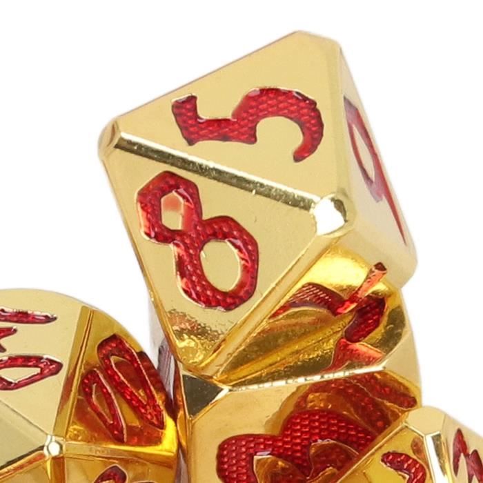 TAM Jeu de dés, ensemble de 7 dés de jeu polyèdre or métallique de luxe ...