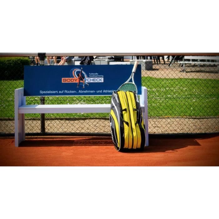 Carrington Banc en Acier électrozingué Blanc - Banc de Tennis POWERSHOT ...