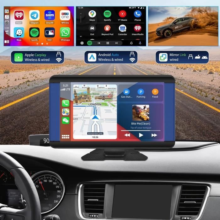 Wireless Carplay Android Auto Portable Car Stereo, 7\U201D 1080P ...