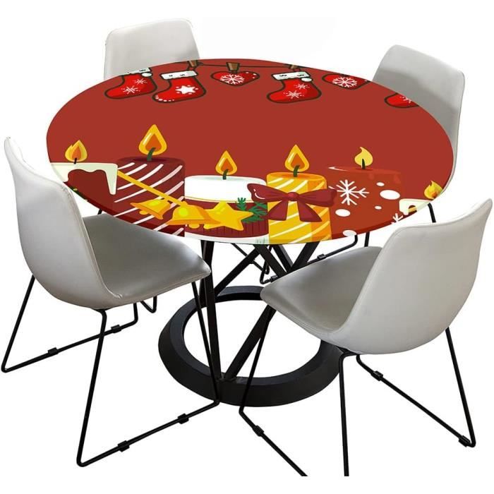 Xmas Nappe Ronde Noël Imprimer Lavable Anti Taches Nappe Exterieur ...