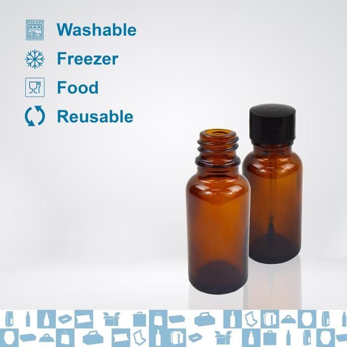 20 Flacons avec bouchon pinceau de 20 ml pour Huiles Essentielles ... 20 Flacons avec bouchon pinceau de 20 ml pour Huiles Essentielles ...