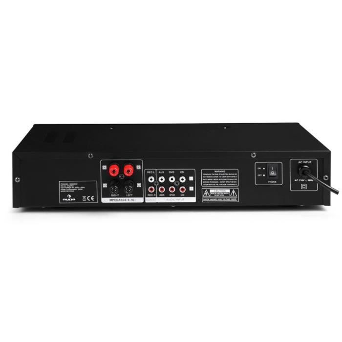 Amplificateur Audio - Auna AV2-CD508 - 125W RMS, 3 entrées RCA, AUX ...