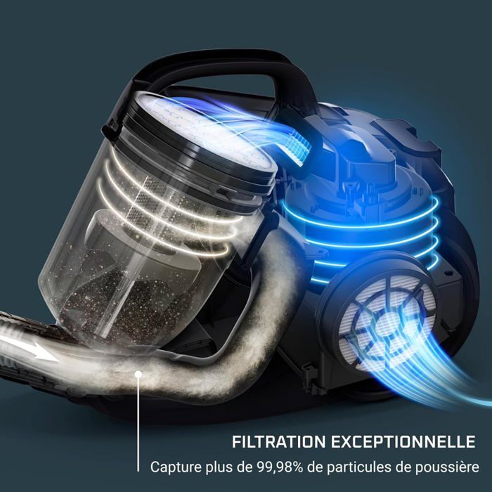 Power Cyclonic Aspirateur sans sac,Puissance 900 W max,Compact,Haute ...