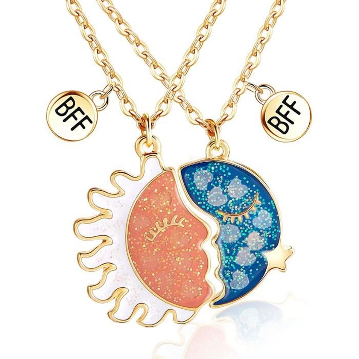 2 Pièces Collier d Amitie pour 2 Filles,Collier bff Femme Or,Lumineux ... 2 Pièces Collier d Amitie pour 2 Filles,Collier bff Femme Or,Lumineux ...