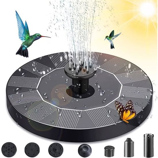 Fontaine solaire, fontaine solaire exterieure de jardin,pompes solaires avec panneau solaire de ...