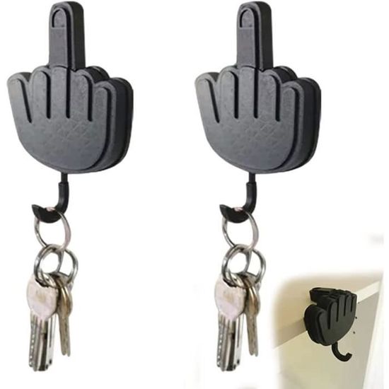 Crochet De Clé Auto-adhésif Pour Doigt Du Milieu Amusant, Porte-clés ...