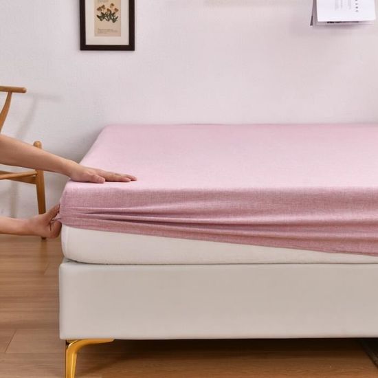 Drap housse,Drap de lit en coton avec bande élastique,drap-housse ...