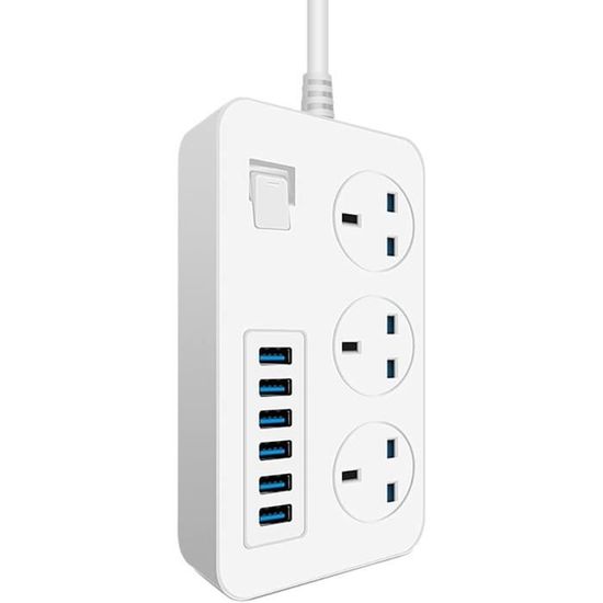 Multiprise Avec 3 Prises 6 Ports Usb 5V 3A 3000W 16A Protecteur De ...