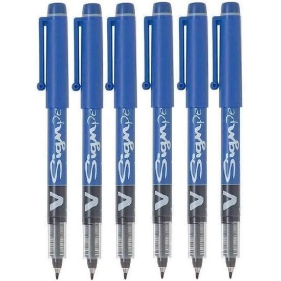 SW-VSP V Sign Lot de 6 stylos à encre liquide et pointe moyenne 2 mm, 0 ...