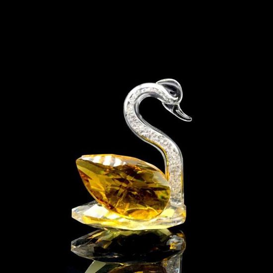 JAUNE - Figurines en cristal de cygne, Collection'ornement en verre ...