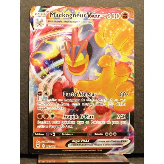 Carte Pokémon Mackogneur VMAX 330 PV 073-189 EB10 - Astres Radieux NEUF ...