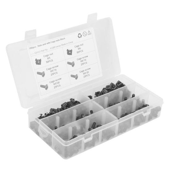 LAR 200pcs écrous à cage et kit de vis M5 M6 accessoire automobile en ...