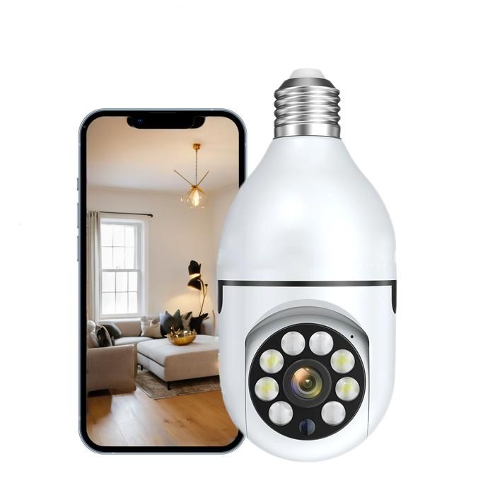 Caméra ampoule E27 WiFi 5MP pour vidéosurveillance résidentielle, zoom ...