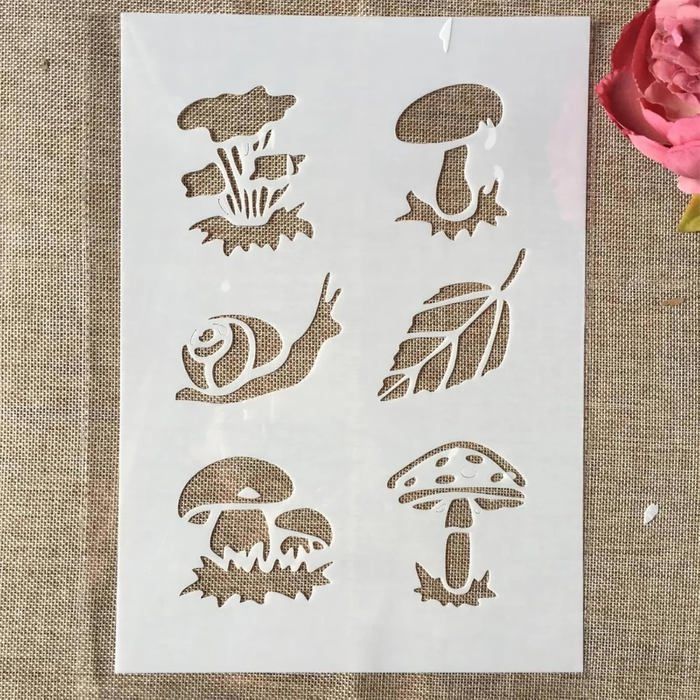 Pochoir réutilisable pour peinture, format A4, motif champignons ...
