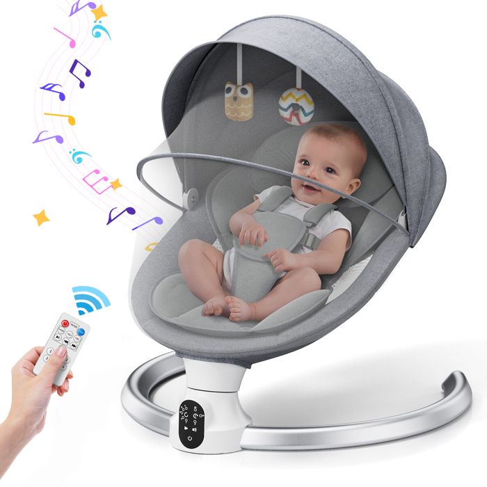 Balancelle bebe electrique jusqu’à 9 kg, télécommande et wireless pour ...