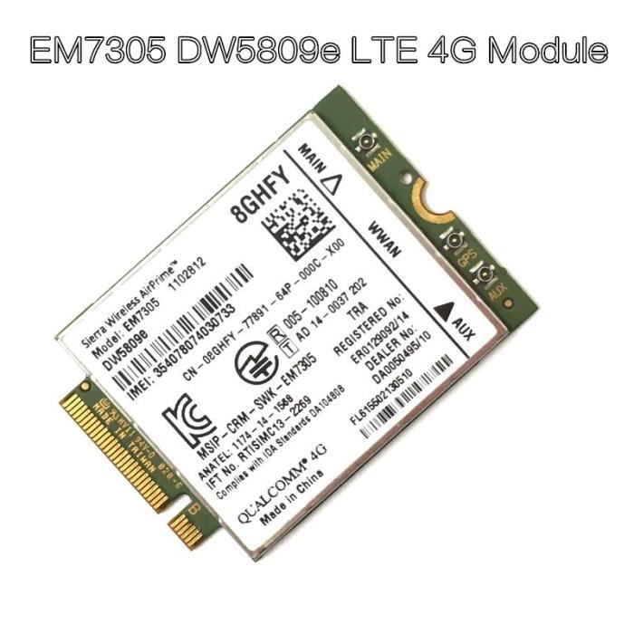 Module 4G LTE, carte NGFF Wwan pour Dell Latitude 100% 7214 7350 7414 ...