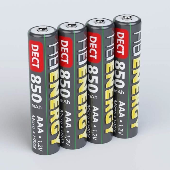 HEITECH AAA Battery Micro 850 mAh 1.2V NiMH - 4X Batteries ...