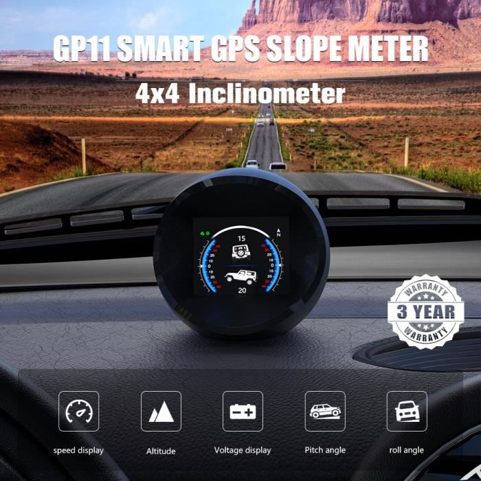 GP11 - Inclinomètre intelligent HUD pour voiture, 4x4, Accessoires tout-terrain, Affichage tête ...