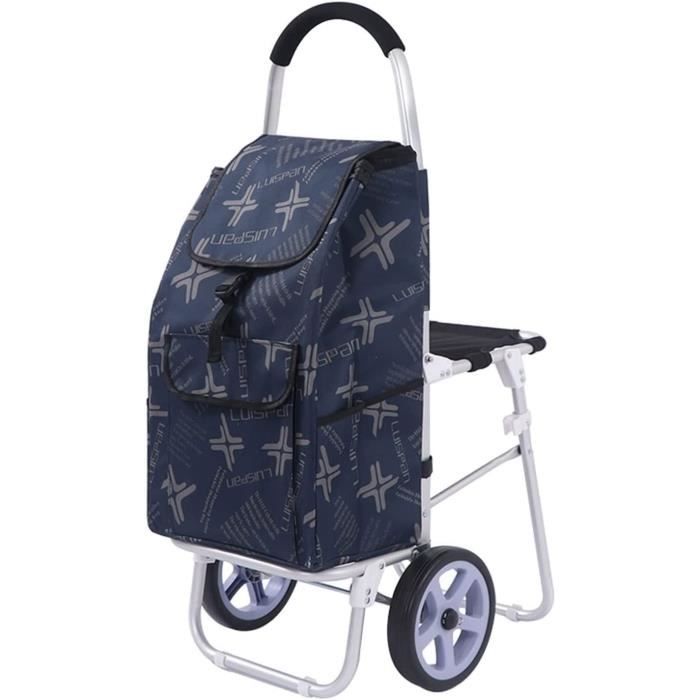 Chariot de courses pliable a roulettes Chariot de courses utilitaire ...